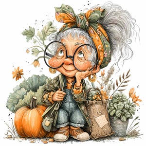 10 PNG Grandma Gardener Pumpkin Fall Harvest Sublimation Craft - Etsy