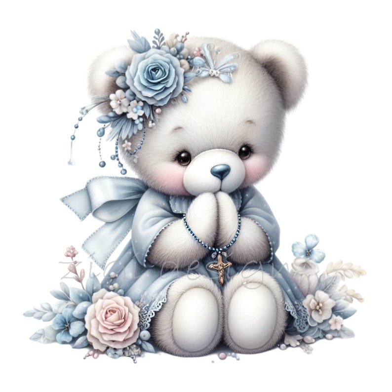 15 PNG Rosary Bear Clipart – Cute PNG Illustration – Christian Nursery ...