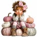 12 PNG Pumpkin Girl Clipart – Fall PNG for Kids Crafts, Curly Hair Girl ...