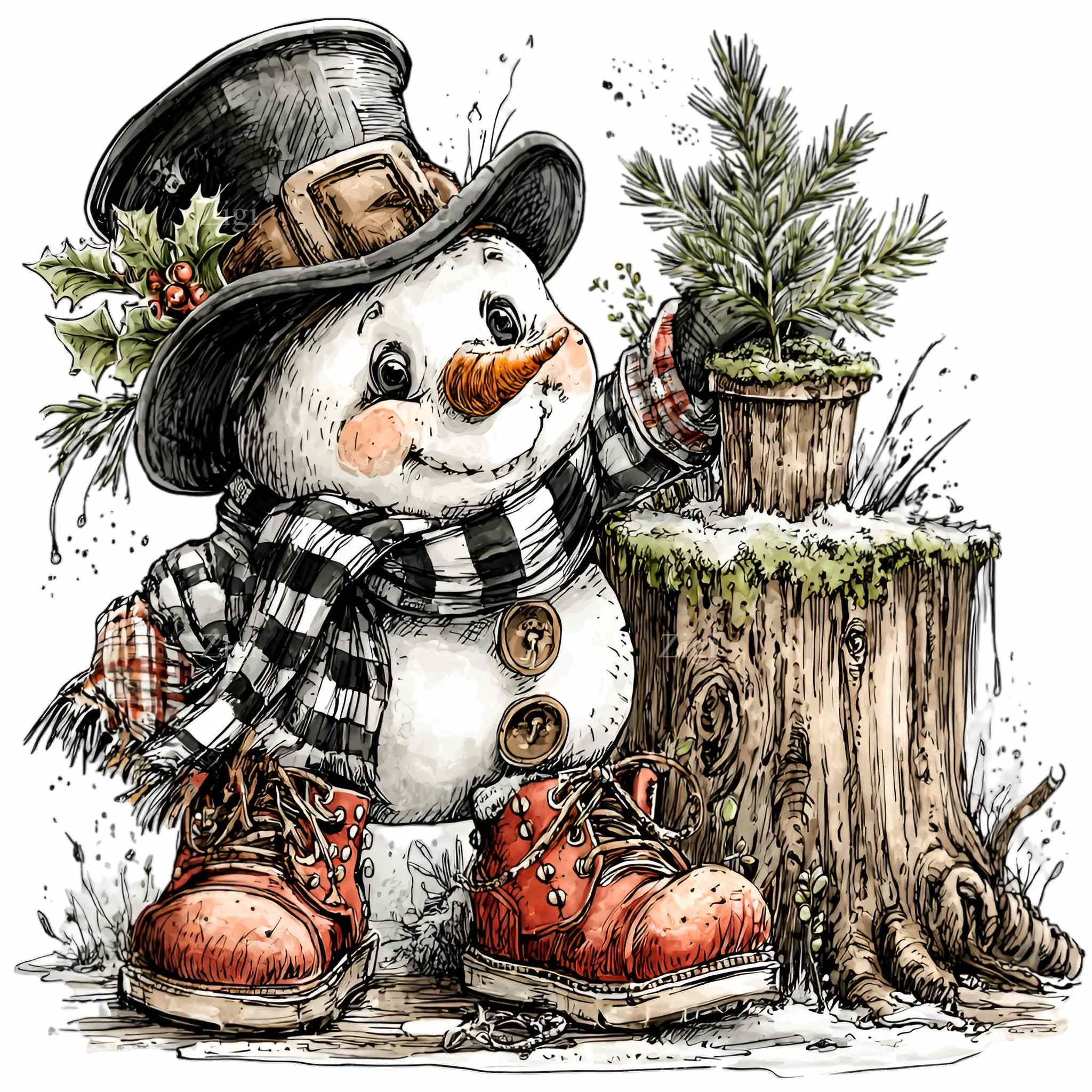 15 PNG Cute Snowman Clipart – Christmas Boots PNG – Ideal for Winter ...