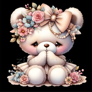 Praying Clipart, Christian Clipart, Bear Clip Art, 12 PNG Watercolor ...