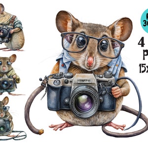 Photographer Clipart PNG Funny Mice Photo Camera Sublimation - Etsy ...