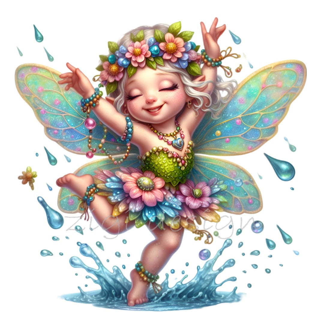 10 PNG Water Fairy Clipart – Floral Wings Illustration for Kids Crafts ...