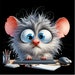Mouse Office Computer Clipart, 12 PNG Funny Animal Lovers Gift Images ...