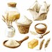 35 JPEG Baking Ingredients Clipart JPG – Flour, Grain, Milk, Wooden ...