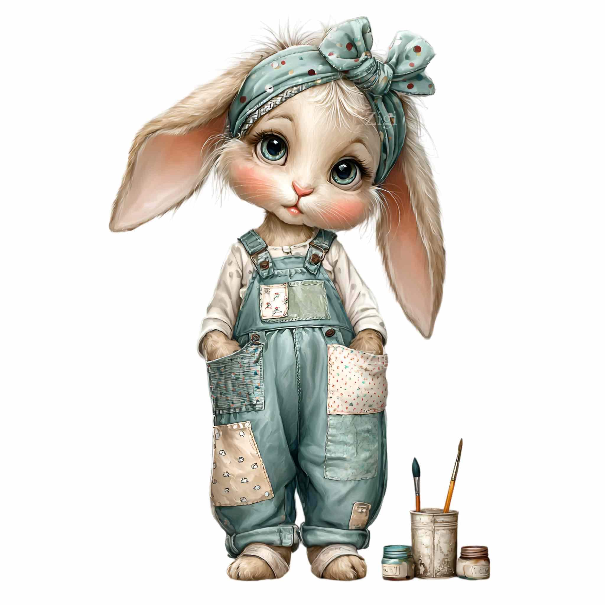 16 PNG Baby Bunny Clipart – Cute Rabbit PNG for Nursery Wall Art, Baby ...