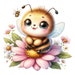 14 PNG Bumblebee Clipart, Honey Bee Flower Illustration, Garden Nursery ...