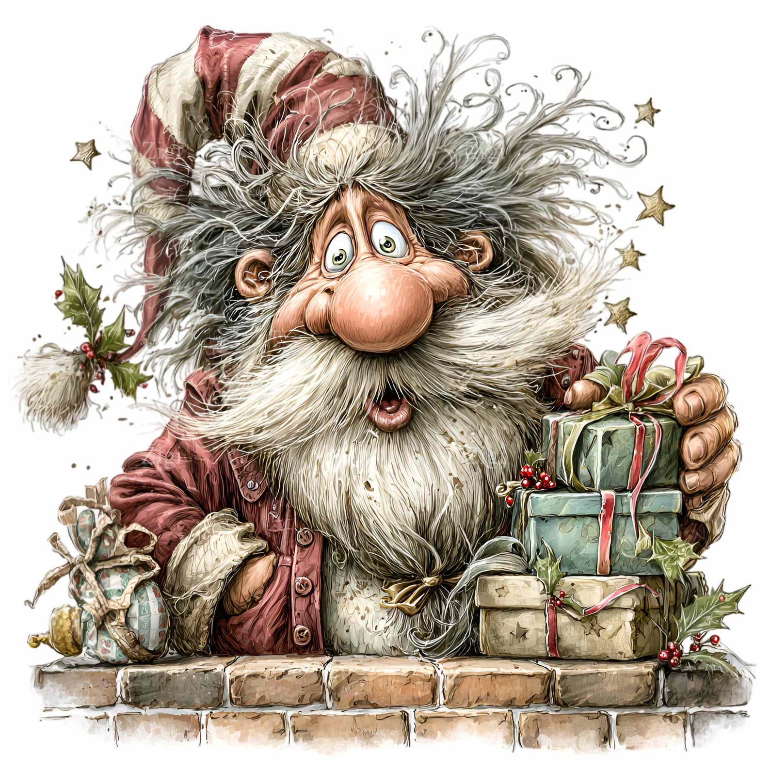 11 PNG Funny Santa Claus Clipart – Christmas PNG – Holiday Art With ...