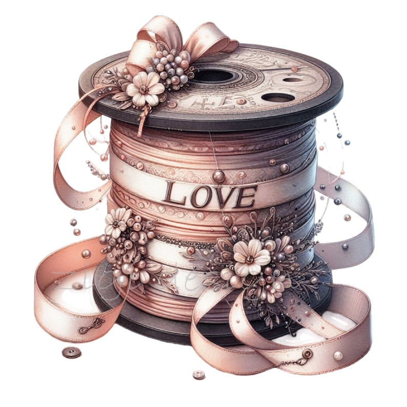 10 PNG Vintage Thread Spool Clipart - Sewing Supplies PNG - Rustic ...
