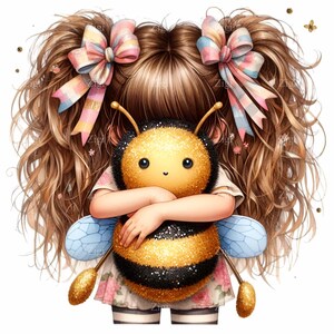 10 PNG Girl Hugging Bee PNG Clipart | Cute Child and Bumblebee ...