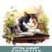 Vintage Sewing Cat PNG Clipart, 15 Cute Kitten With Sewing Machine ...