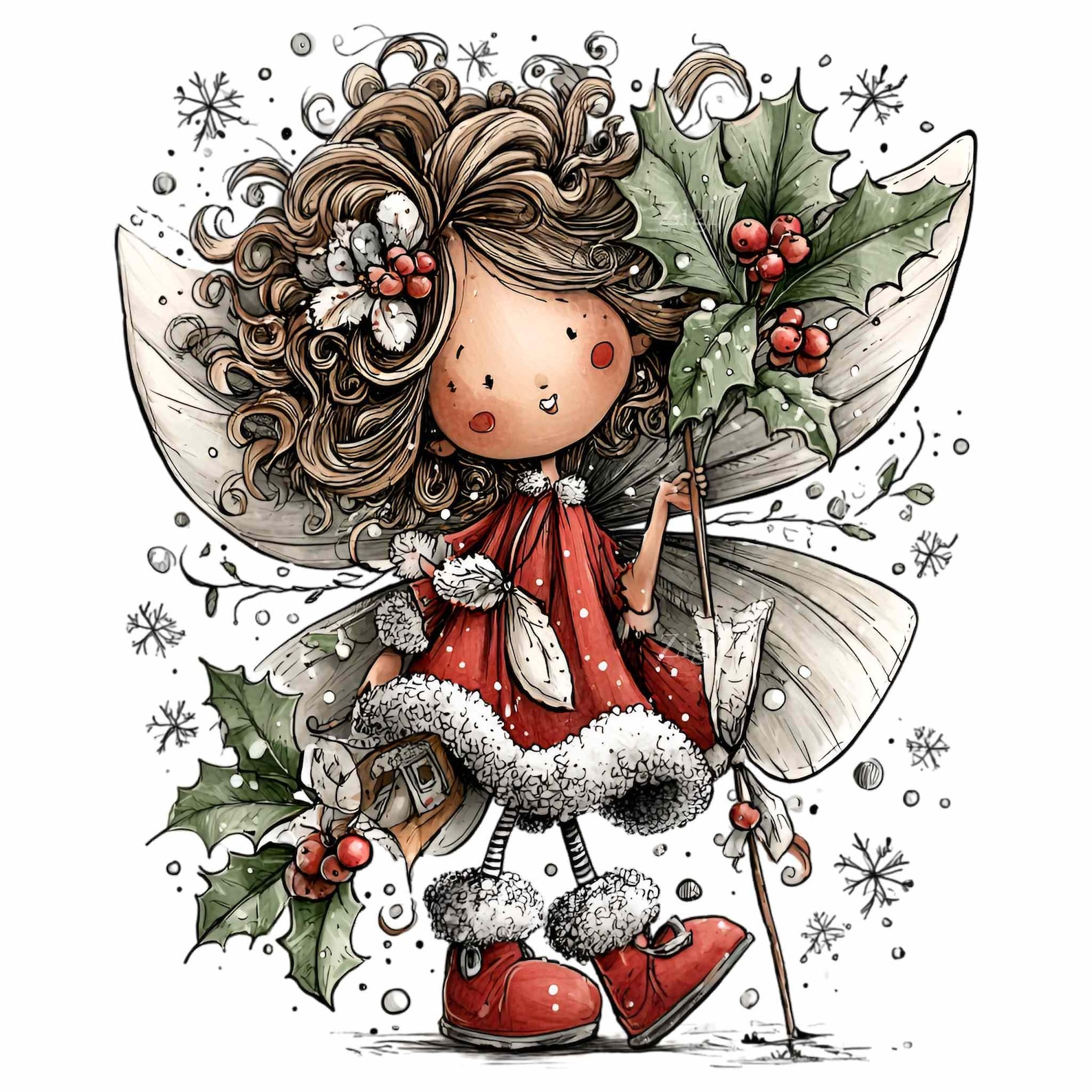 15 PNG Christmas Fairy PNG – Cute Holiday Elf Clipart – Festive Winter ...