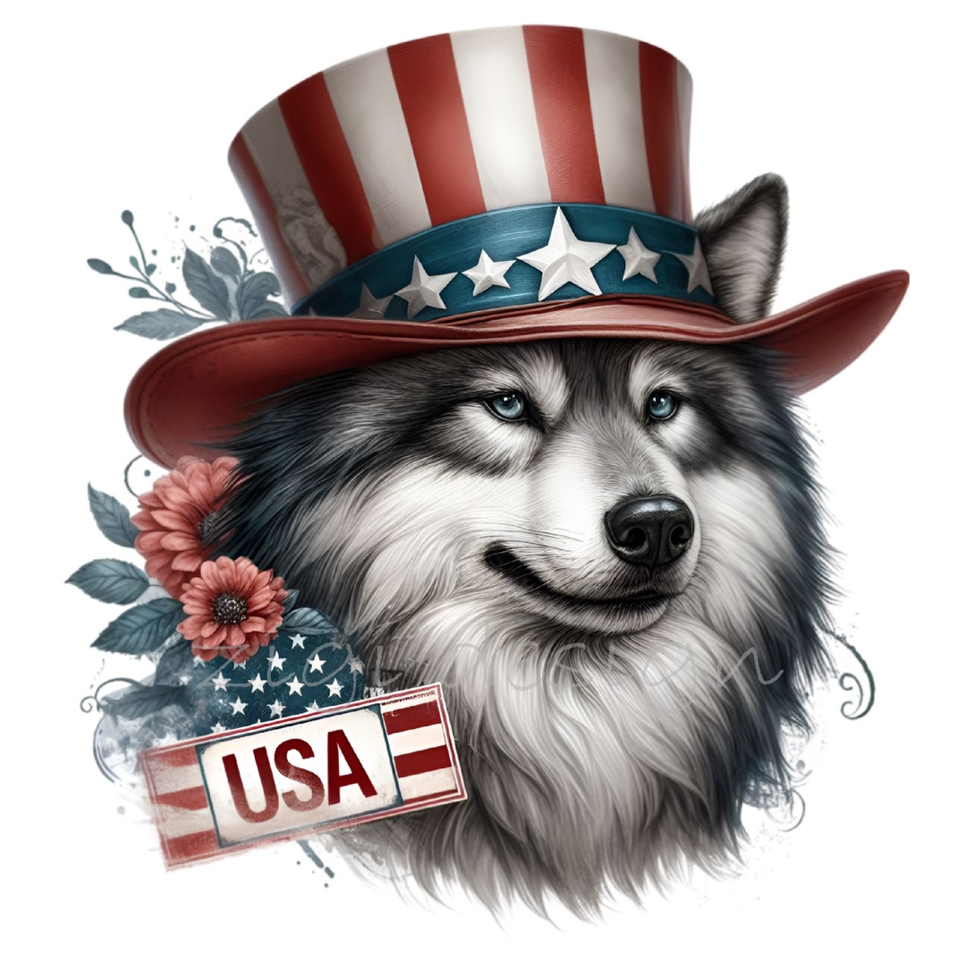 Wolf Clipart, Patriotic Clip Art, 4th of July Clipart, 10 PNG USA ...