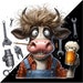 Comics Cow Mechanic Drinking Beer 15 PNG Father Gift Funny Cartoon ...