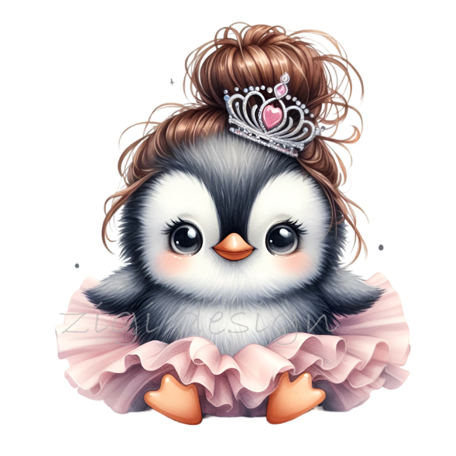 10 PNG Princess Penguin Clipart – Ballet Tutu Penguin Illustration for ...