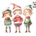 Santa's Elves Clipart PNG Watercolor Winter Christmas Clip Art ...