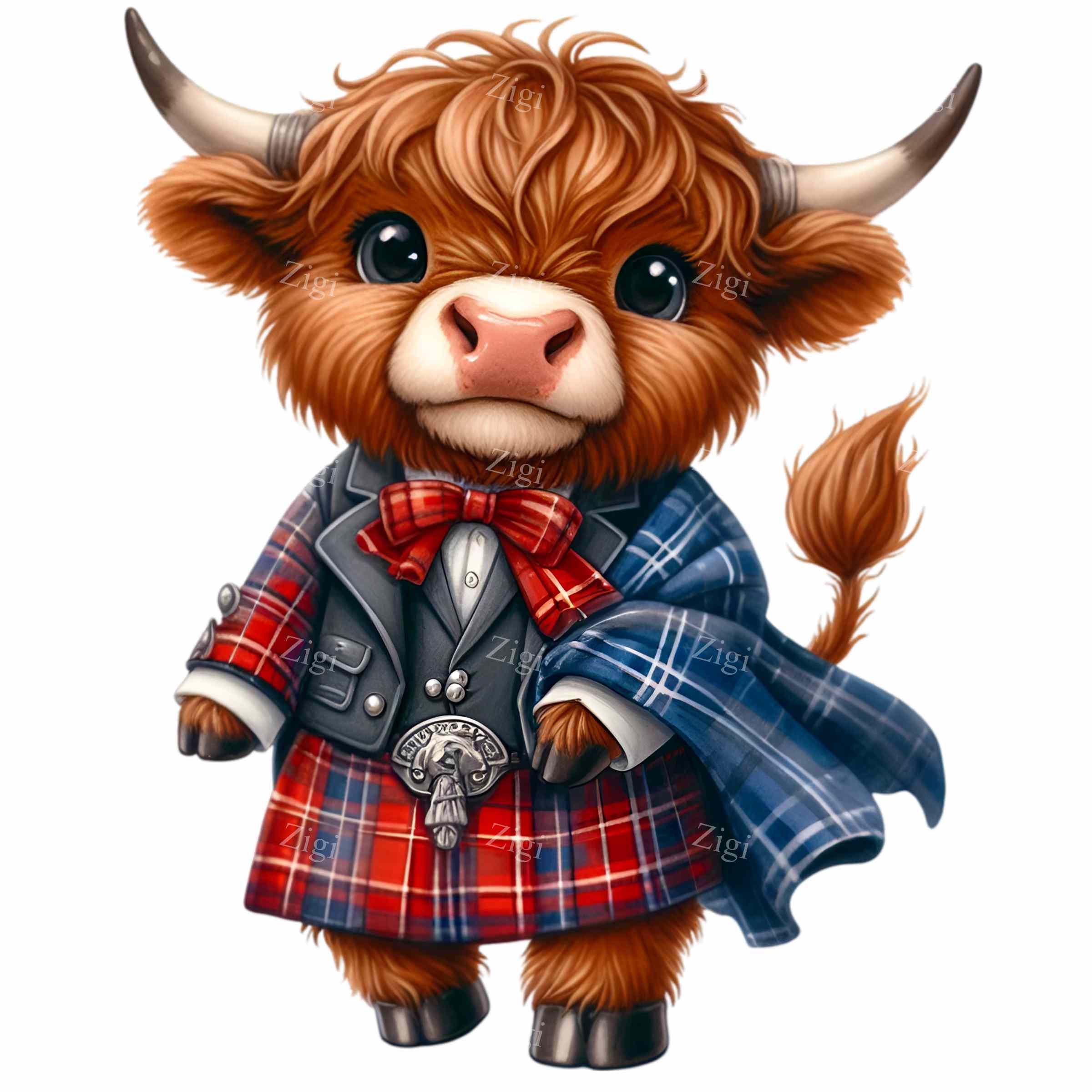 15 PNG Highland Cow Scottish Kilt Clipart - Etsy