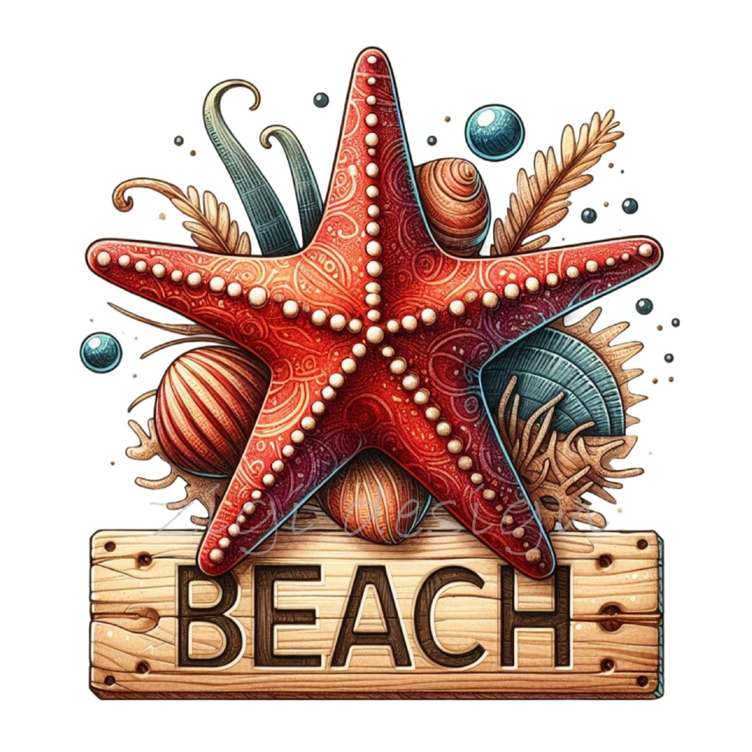 Beach Clipart, Starfish Clipart, 14 PNG Watercolor Ocean Clipart - Etsy