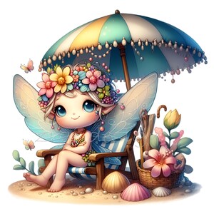10 PNG Beach Fairy Tropical Vacation Girl Clipart, Ocean Fantasy - Etsy