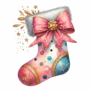 12 Colorful Christmas Stocking PNG Clipart, Festive Patchwork Stocking ...