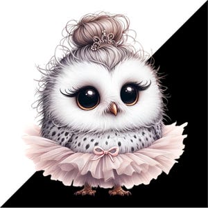 Princess Owl Clipart PNG, Pink Owl With Tiara and Tutu, 10 Cute Animal ...
