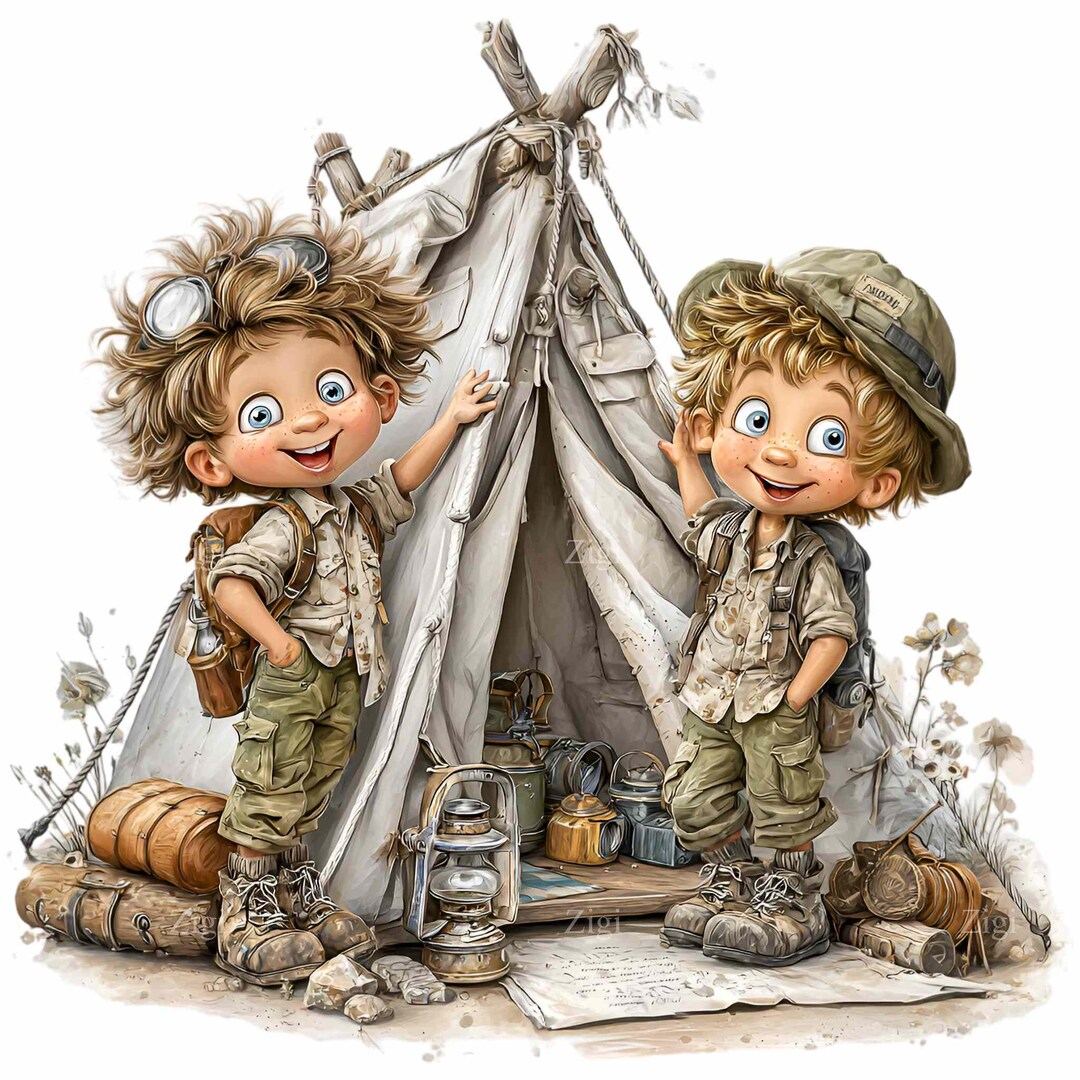 15 PNG Explorer Boys Camping Tent Safari Adventure - Etsy