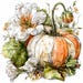 10 PNG Fall Pumpkin Clipart - Rustic Pumpkin With Flowers PNG for ...
