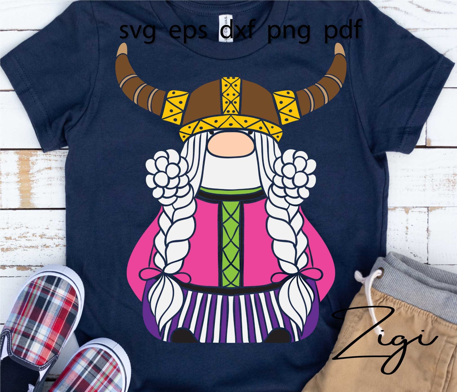 Nordic Gnomes Svg Dxf Png in Viking Helmet With Horns - Etsy