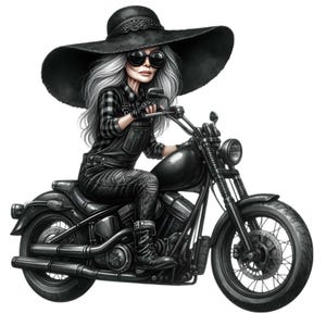 Biker Witch on Motorcycle Clipart 10 Cool Halloween Witch Illustration ...