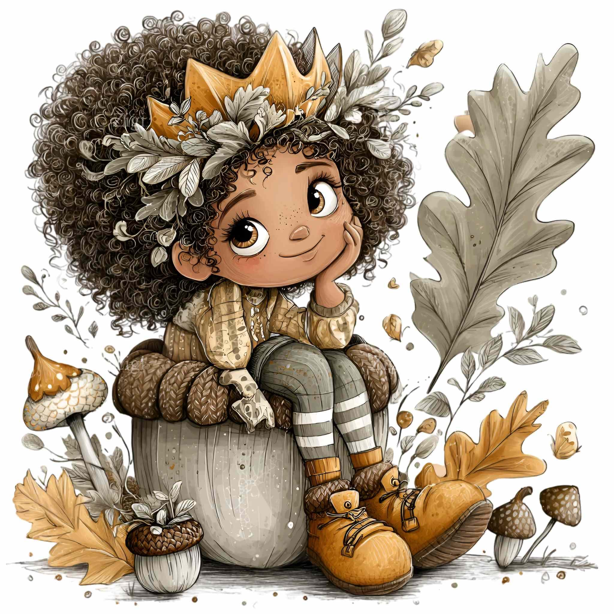 14 PNG Autumn Fairy Clipart – Cute Fall Girl PNG – Woodland Princess ...