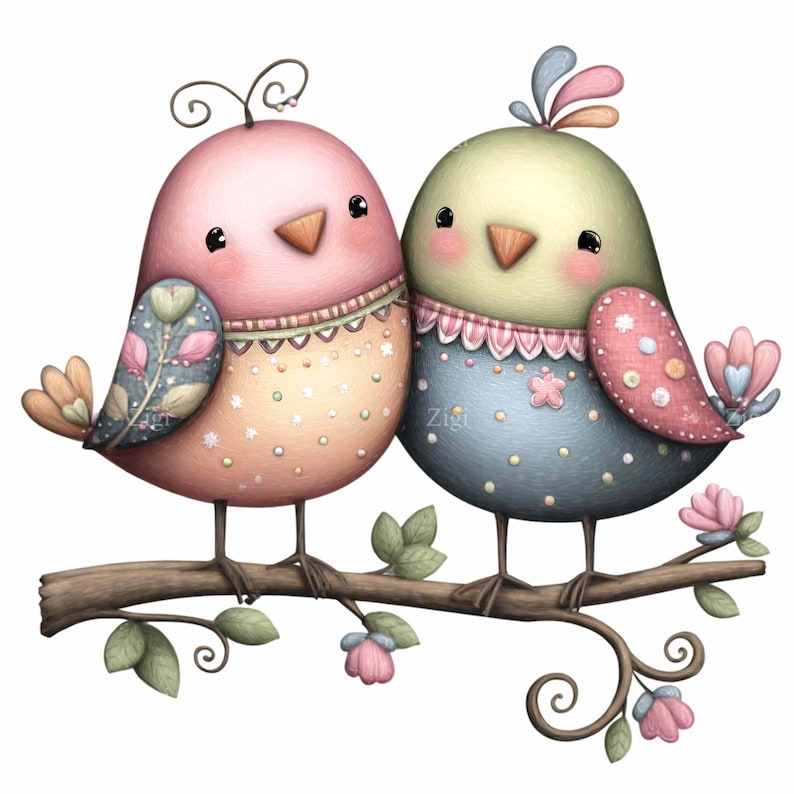 16 PNG Birds Clipart – Cute Pastel Birds PNG for Nursery Wall Art ...