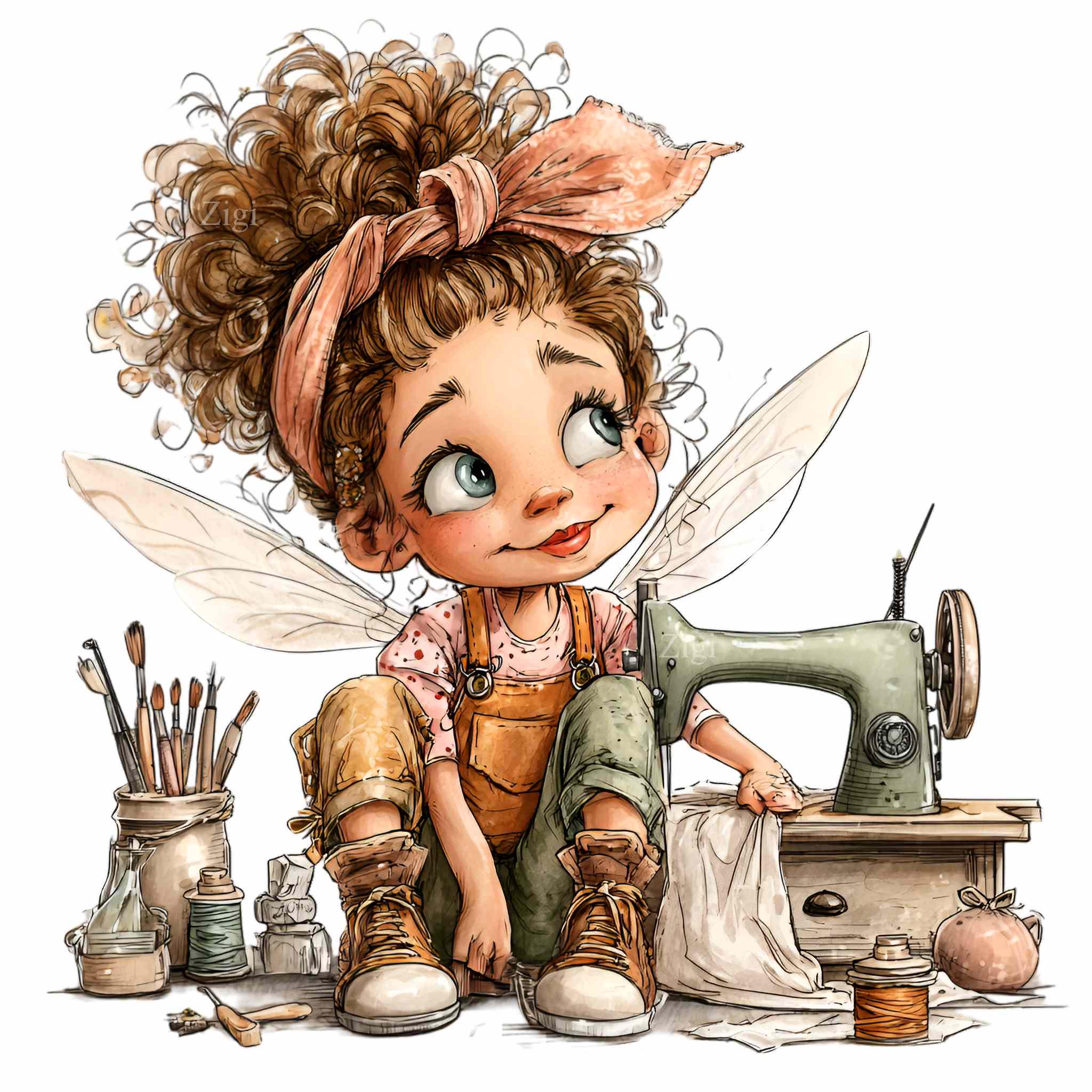 15 PNG Thread Spool Clipart – Sewing Fairy PNG – Cute Craft Art for ...