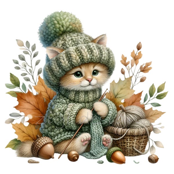 Knitting Kitten - Etsy