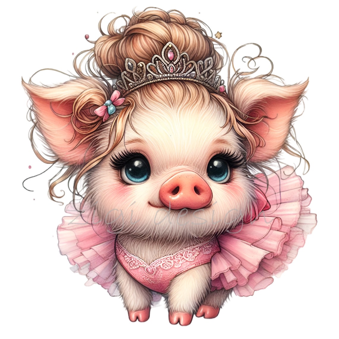 12 PNG Princess Piglet Clipart – Baby Pig in Tutu PNG – Cute Ballerina ...