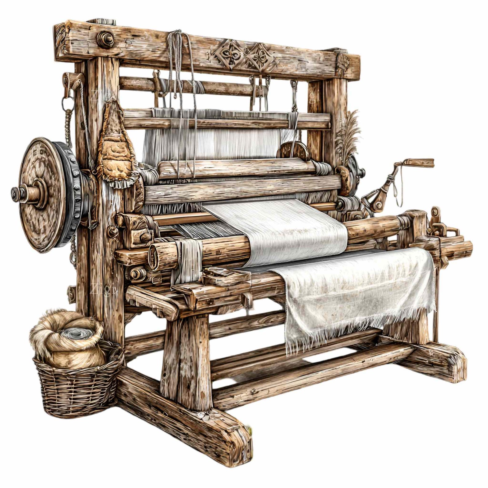 16 PNG Medieval Weaving Loom – Vintage Workshop PNG Clipart ...