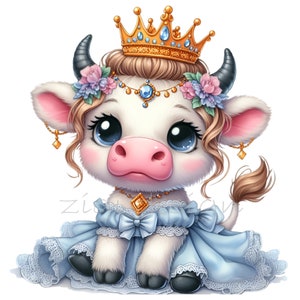 Ballerina Cow PNG Clipart, 14 Cute Cow With Tutu and Tiara, Adorable ...