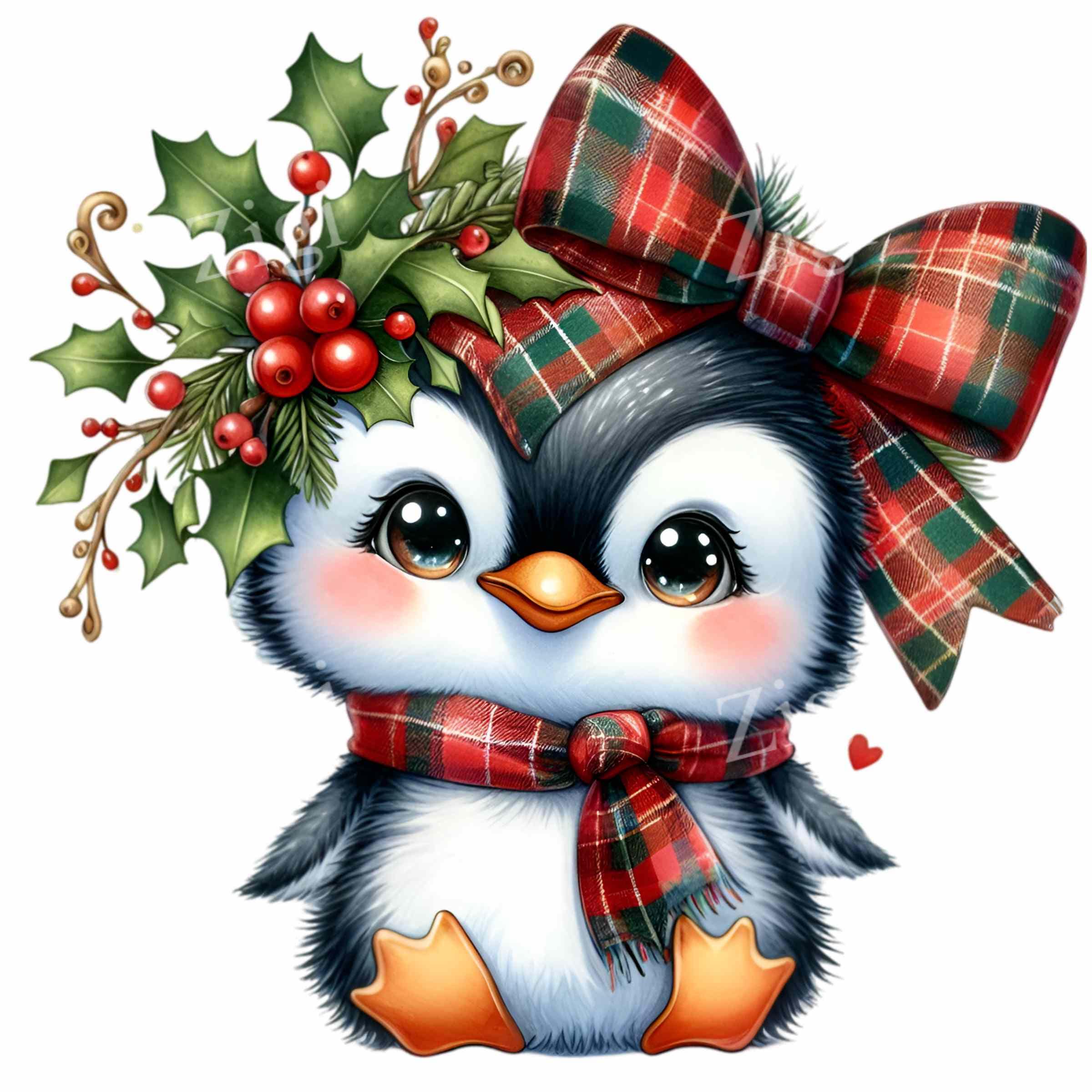 15 PNG Christmas Penguins Clipart – Cute Holiday Couple PNG – Festive ...