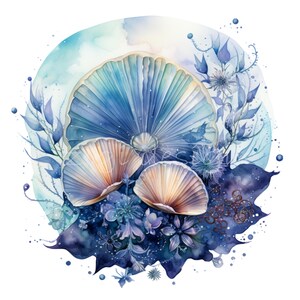 Sea Shells Clipart 10 PNG, Watercolor Seashells Underwater Ocean Beach ...