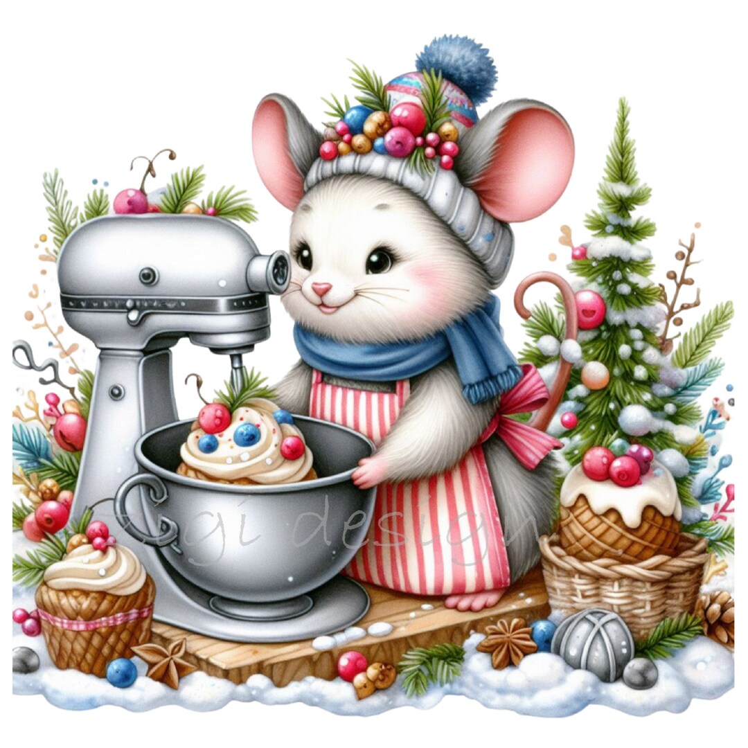 Bakery Clipart Set 20 PNG Mouse Baking Cake Digital Download for Crafts ...