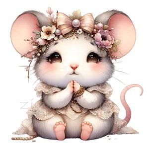 Praying Clipart, Gratitude Clipart, Mouse Clip Art, 12 PNG Girl Angel ...