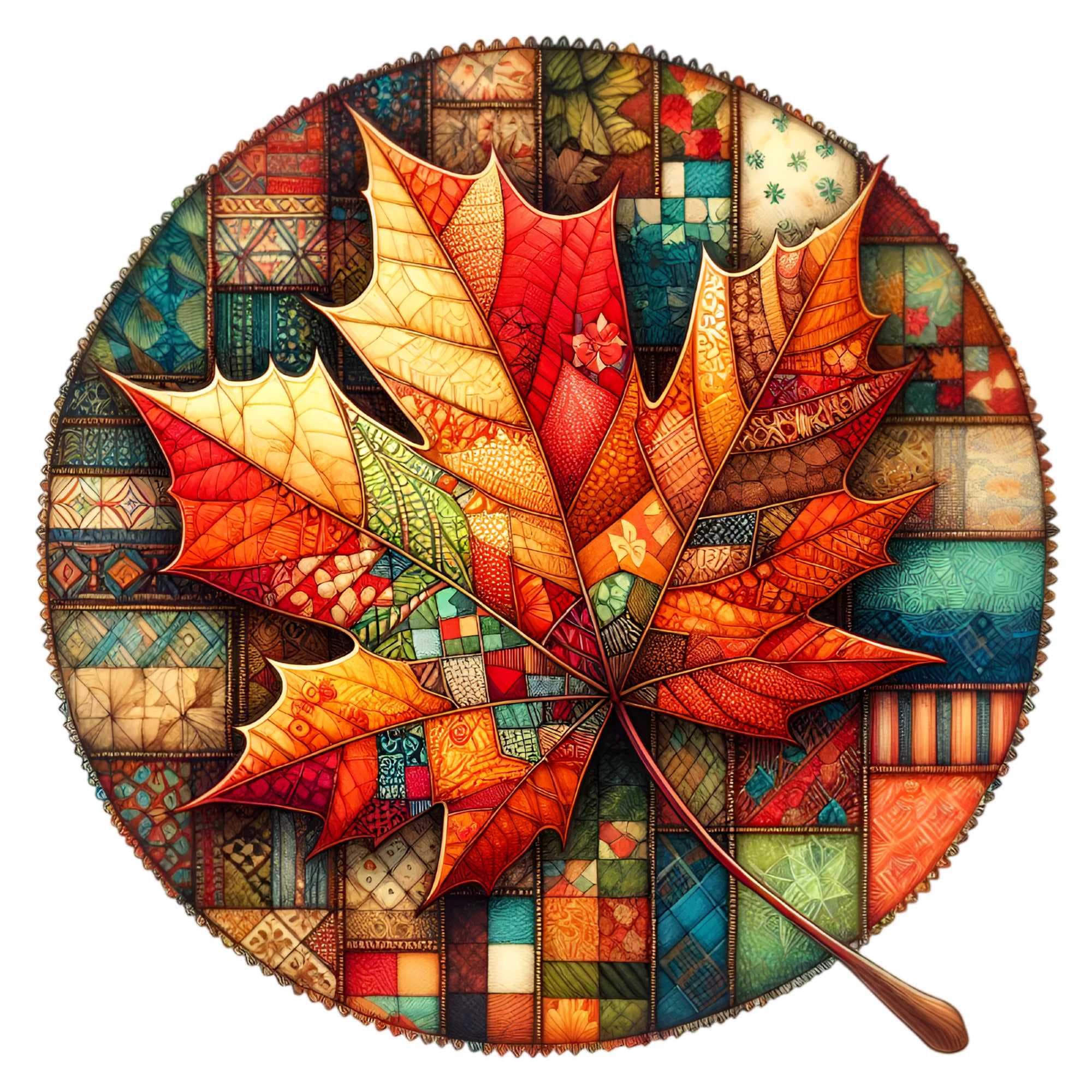 12 Fall Leaf PNG Clipart - Intricate Autumn Maple Leaf With Tribal ...
