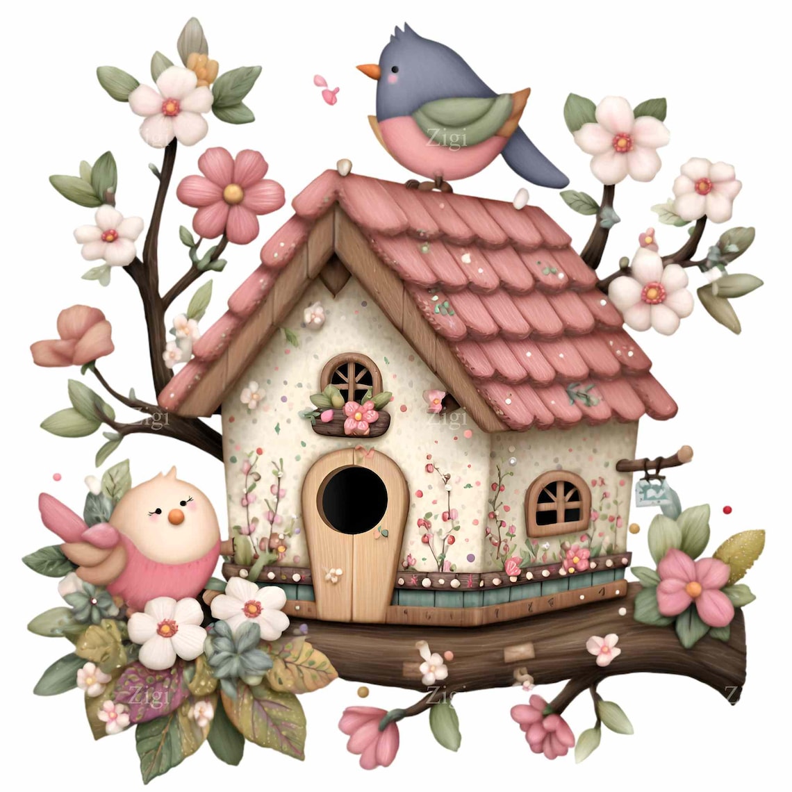 16 PNG Aesthetic Birdhouse Clipart – Cute Bird House PNG – Pastel ...