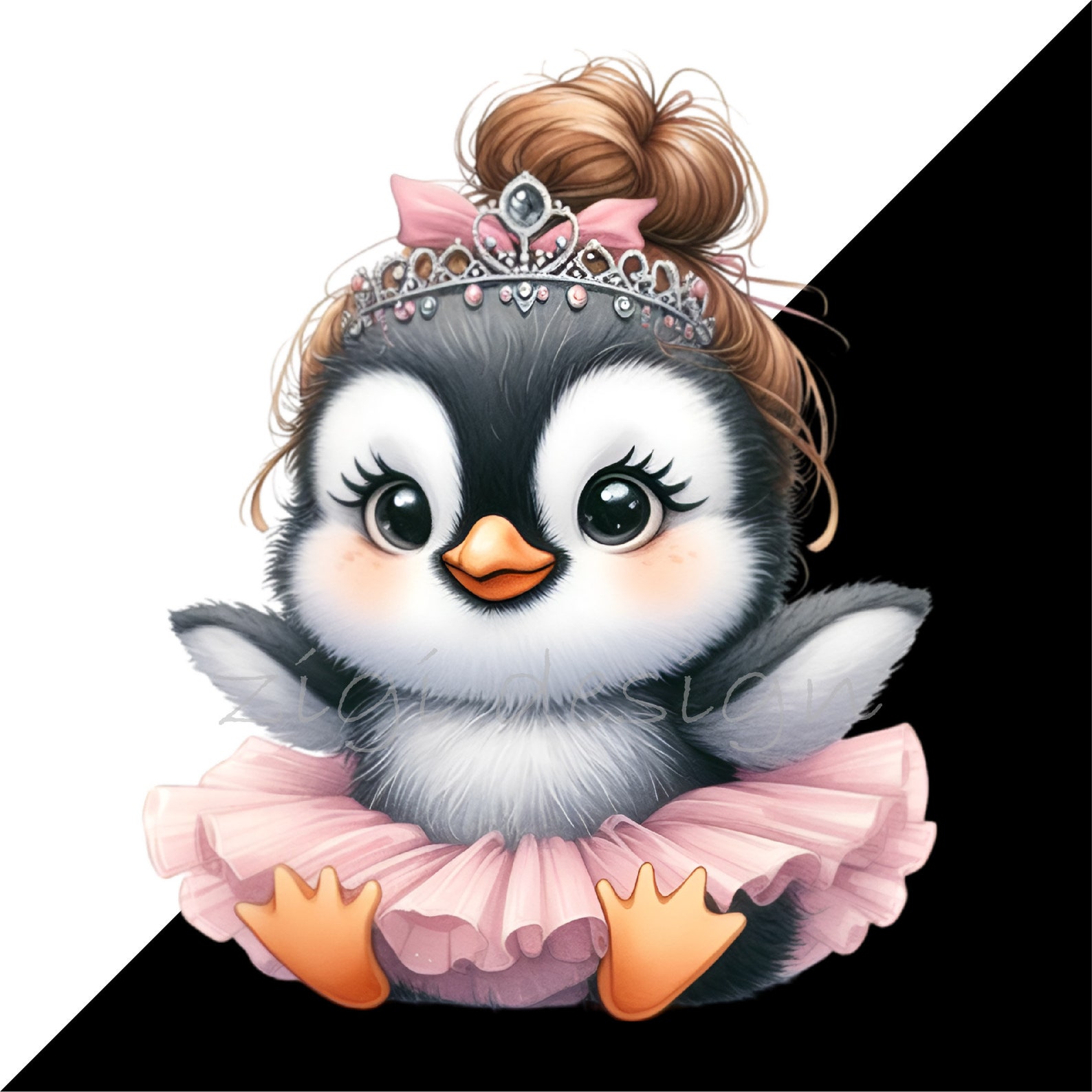 10 PNG Princess Penguin Clipart – Ballet Tutu Penguin Illustration for ...