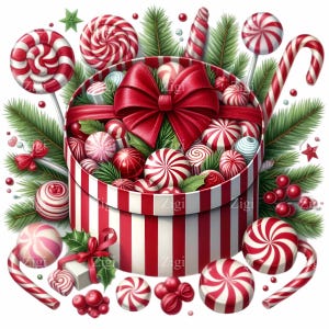 Festive Candy Cane Clipart | 12 Red and White Christmas Candy ...
