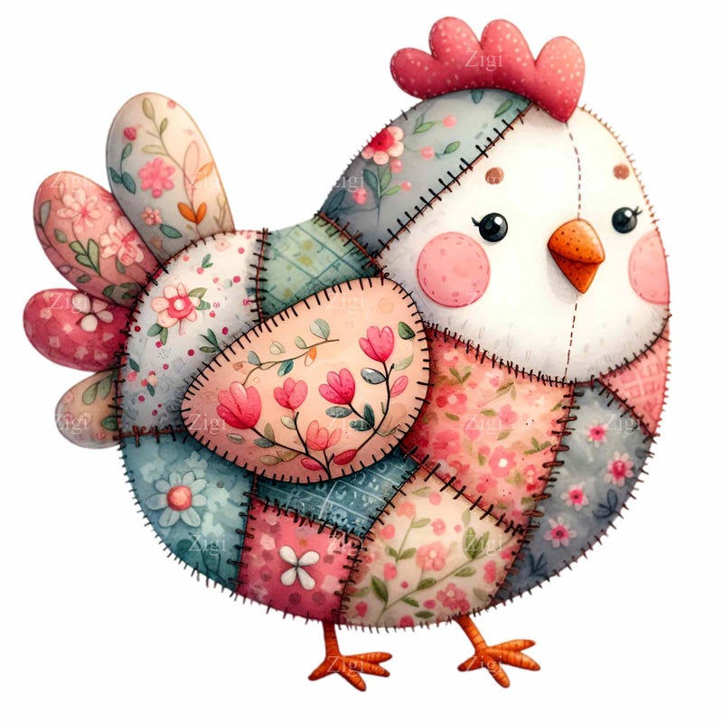 Patchwork Chicken - Etsy