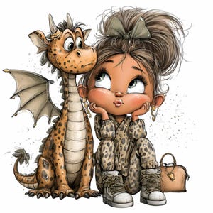 14 PNG Cute Dragon Clipart – Girl With Dragon PNG – Kids Fantasy ...