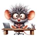 Mouse Office Computer Clipart, 12 PNG Funny Animal Lovers Gift Images ...