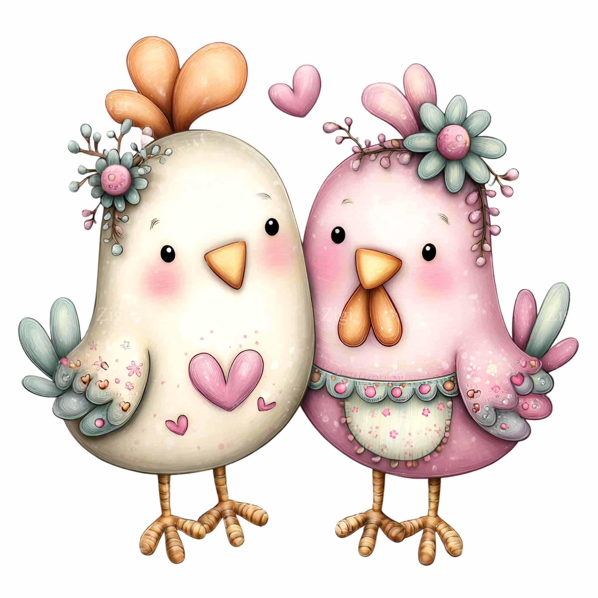 16 PNG Romantic Birds Clipart – Cute Couple PNG for Valentine’s Day ...