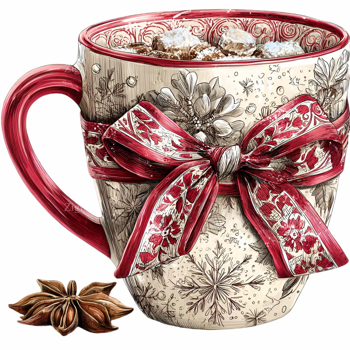 11 PNG Holiday Bow Mug – Christmas Hot Cocoa Cup PNG Clipart for ...