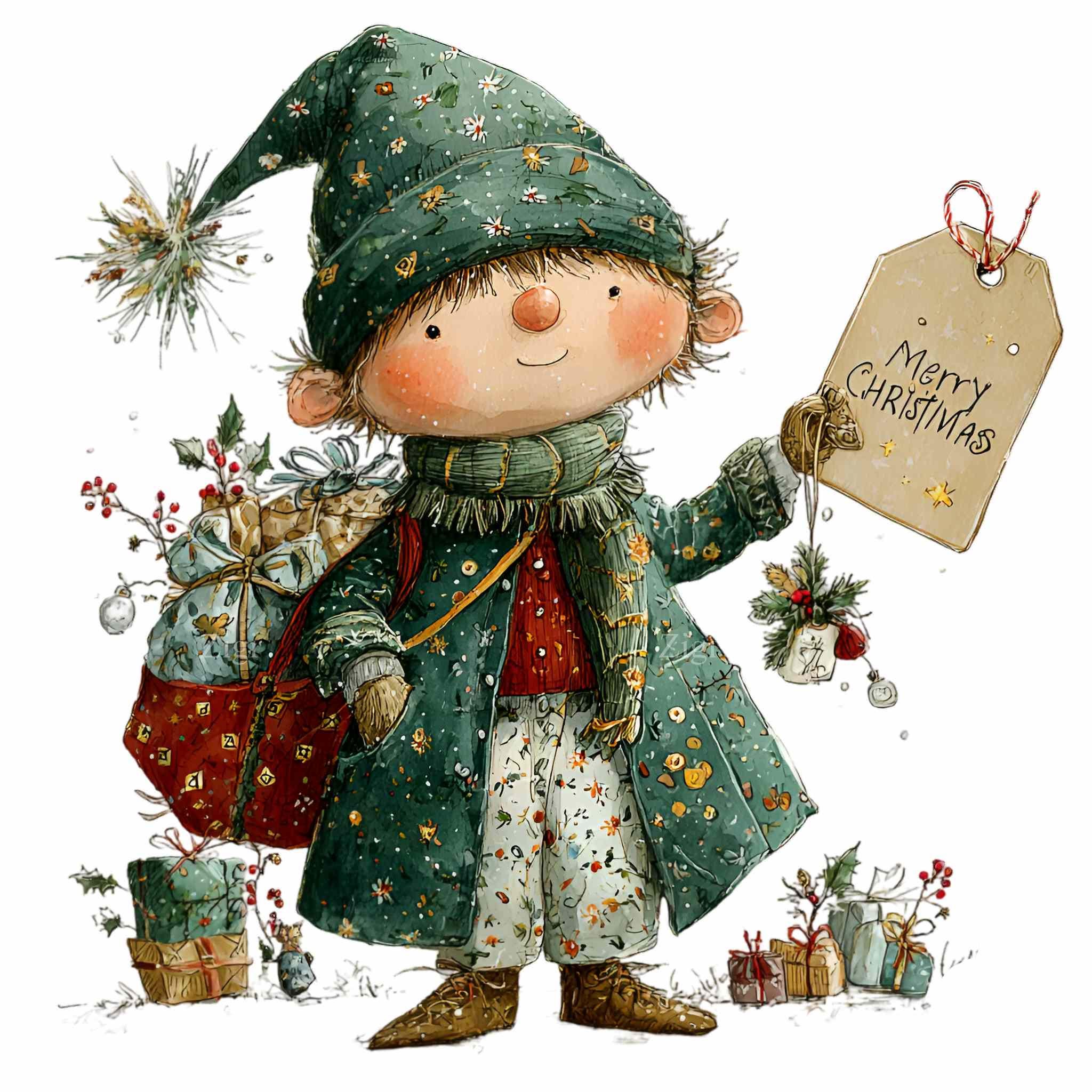 20 PNG Christmas Girl Clipart – Holiday Tag PNG – Cute Winter ...